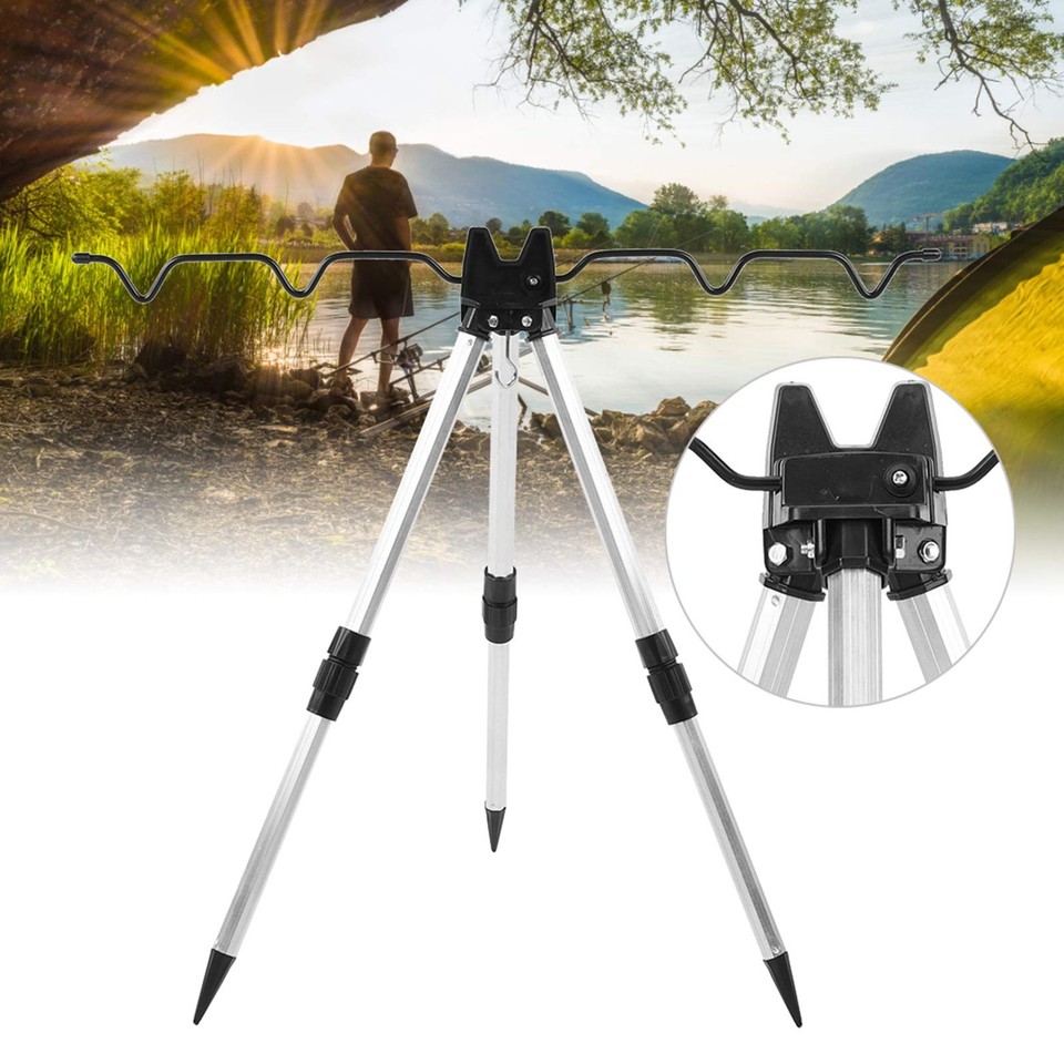 Fishing Pole Tripod Bracket, Aluminum Alloy Portable Folding Fishing ...