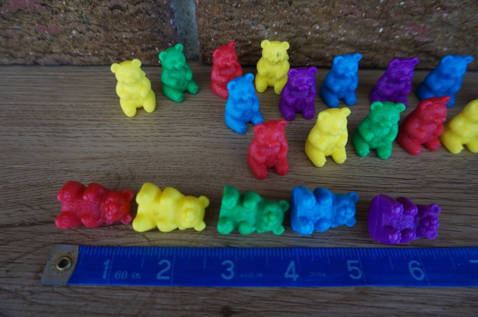 Plastic Color Teddy Bear Figure Set Lot Preschool Count Sort Math ...