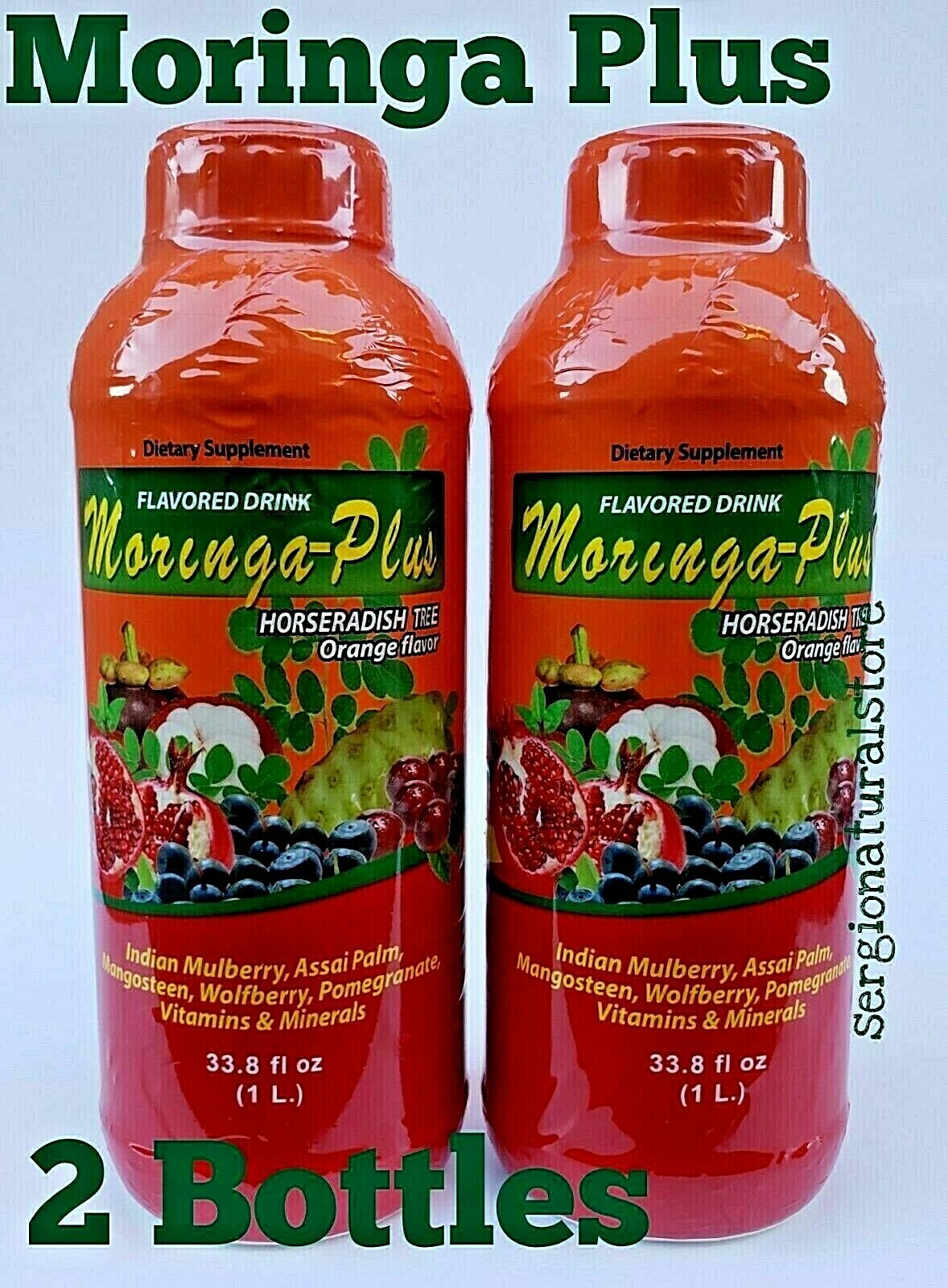 2 Bottles JUGO de MORINGA PLUS Antioxidant | Grelly USA