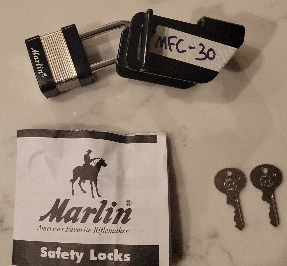 Marlin H & R 1871 Factory Gun Padlock Safety Lock MFC-30 trigger shot ...