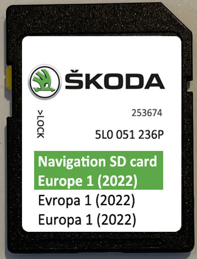 SKODA Navigation EUROPA 1 SD 32 GB 2022/2023 updated maps AMUNDSEN MIB2