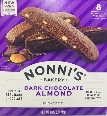 Nonni's Bakery DARK CHOCOLATE ALMOND Biscotti Nonnis 6.88 oz Box | eBay