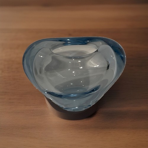 Blue Heart Art Glass Vase Per Lutken Holmegaard Mini Succulent Signed ...