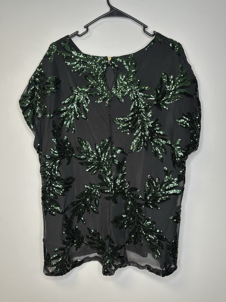 Cable & Gauge Top Size 2X Sequin Leaf Blouse Straps | eBay