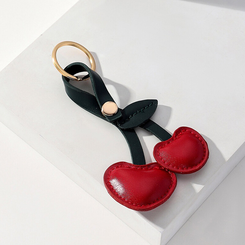 Peach Heart Cherry Car Key Chains Red Pink Love Versatile Bag Pendant ...