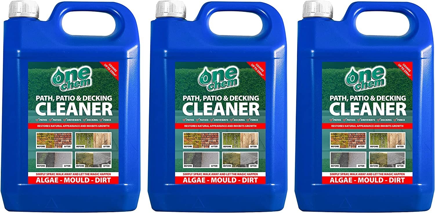 Patio Path Cleaner Concentrate 3 x 5L Mould Algae Remover by One Chem ...