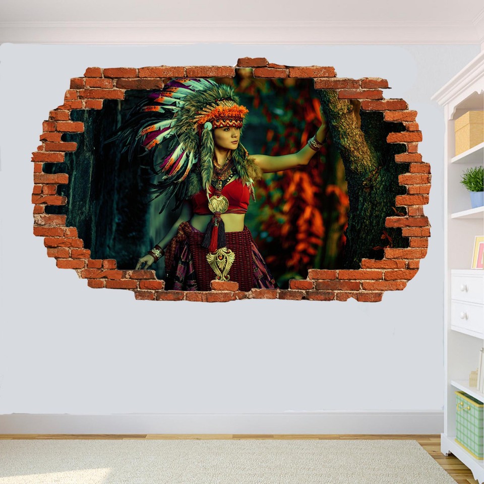Native Traditional American Indian Wall Stickers 3d Art Poster Mural ...
