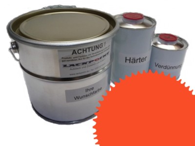 7 Liter Set 2K Automotive Paint Ral 2008 Bright Red Orange Gloss Uni No ...