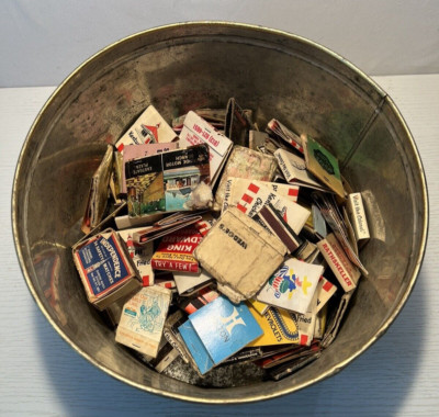 Vintage Matches Matchbook Huge Lot in Metal Tin Container | eBay