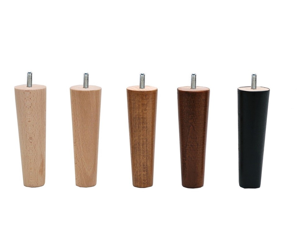 4x Wooden Round Furniture Tapered Legs Feet For Sofa Table Chair 5'' to ...