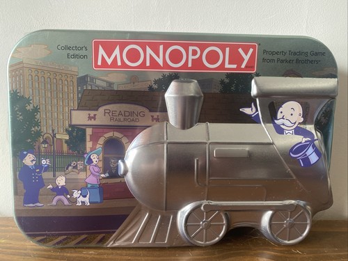 Monopoly Board Game Collector's Edition in Embossed Train Tin - Open ...