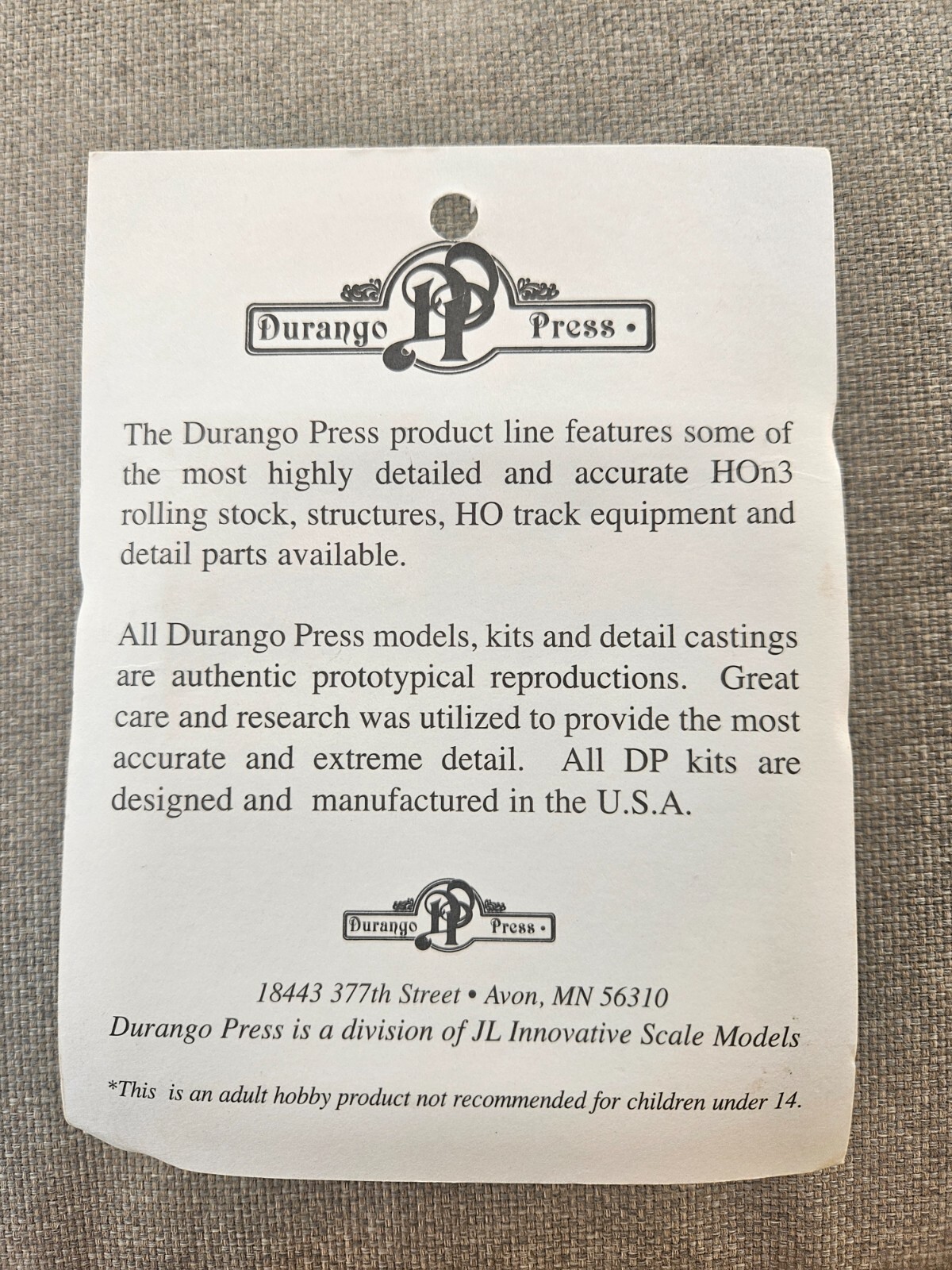 Durango Press #11 HO/HOn3 Velocipede Kit New Free Shipping | eBay