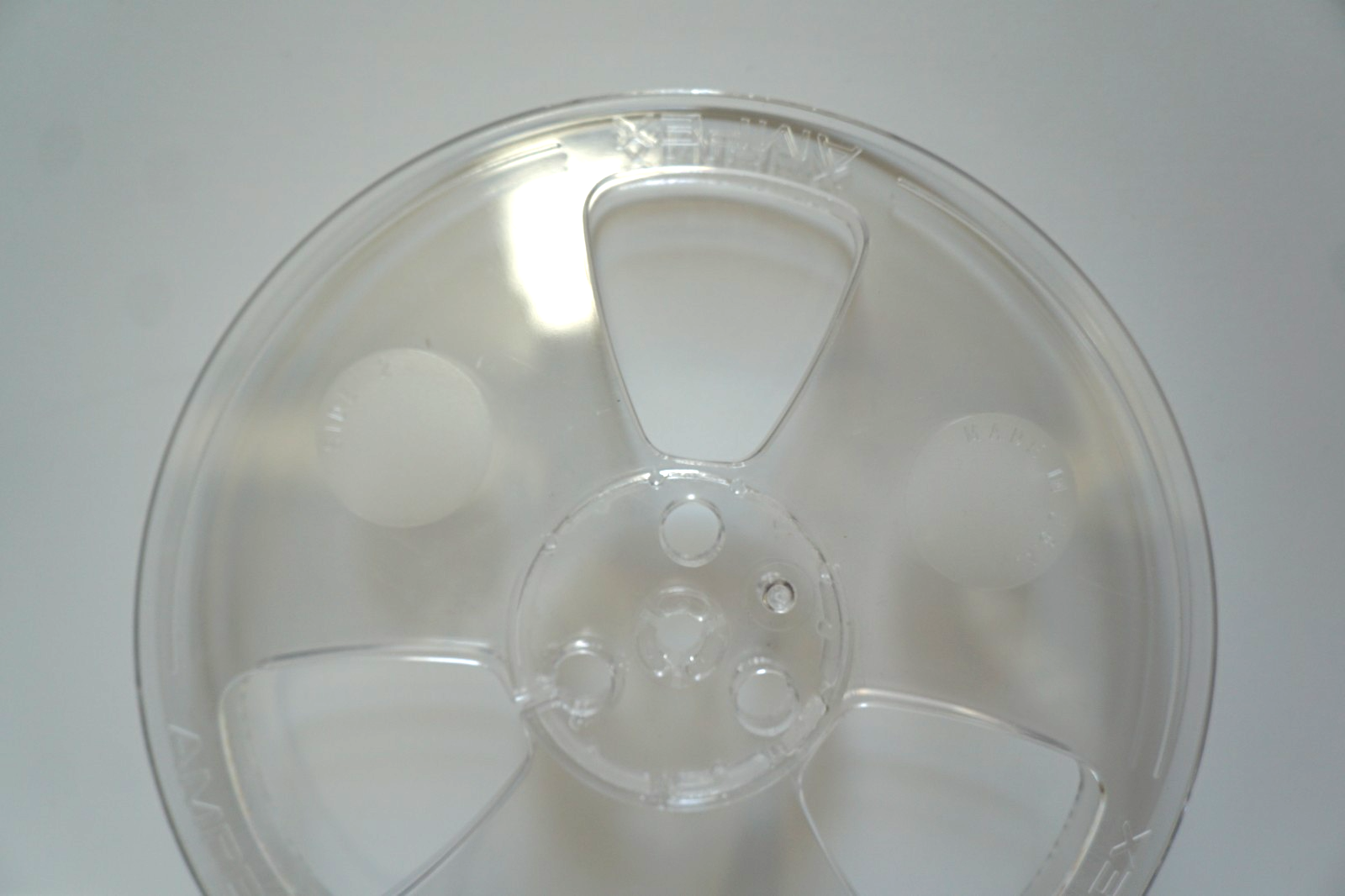 AMPEX CRYSTAL CLEAR PLASTIC 7" inch TAKE-UP REEL for 4-track 3.75 ips 7 ...