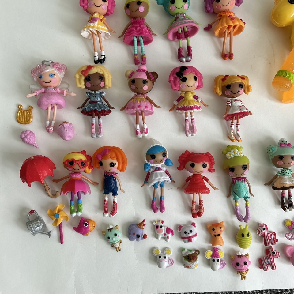 Large Lalaloopsy Mini Doll Lot 46 Dolls 25 Pets 4 tiny figs Ponies ...