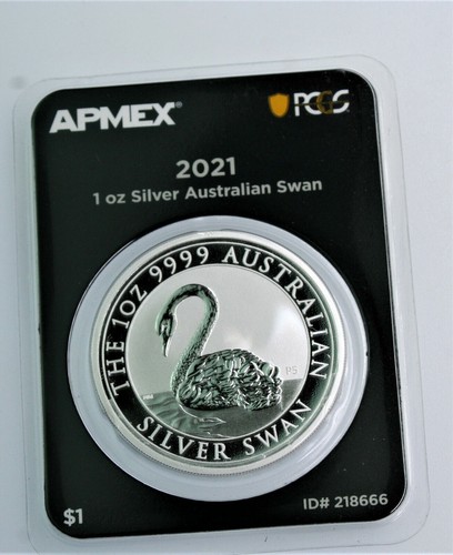 2021 .9999 silver 1 oz Australia Swan BU First Strike coin in PCGS TEP ...