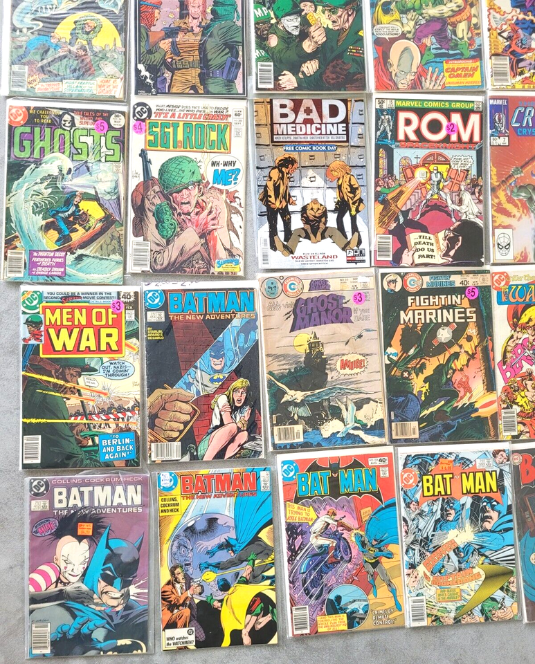 LOT OF 36 VINTAGE COMIC BOOKS RANDOM COLLECTION BATMAN HULK, MUST SEE ...