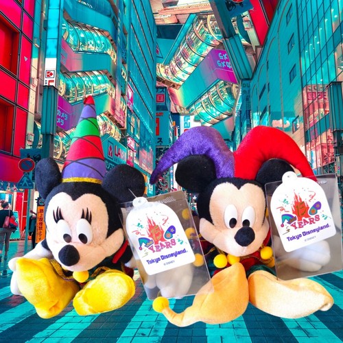 Vintage Disney Tokyo 15 Years Disneyland Jester Mickey & Minnie Bean ...