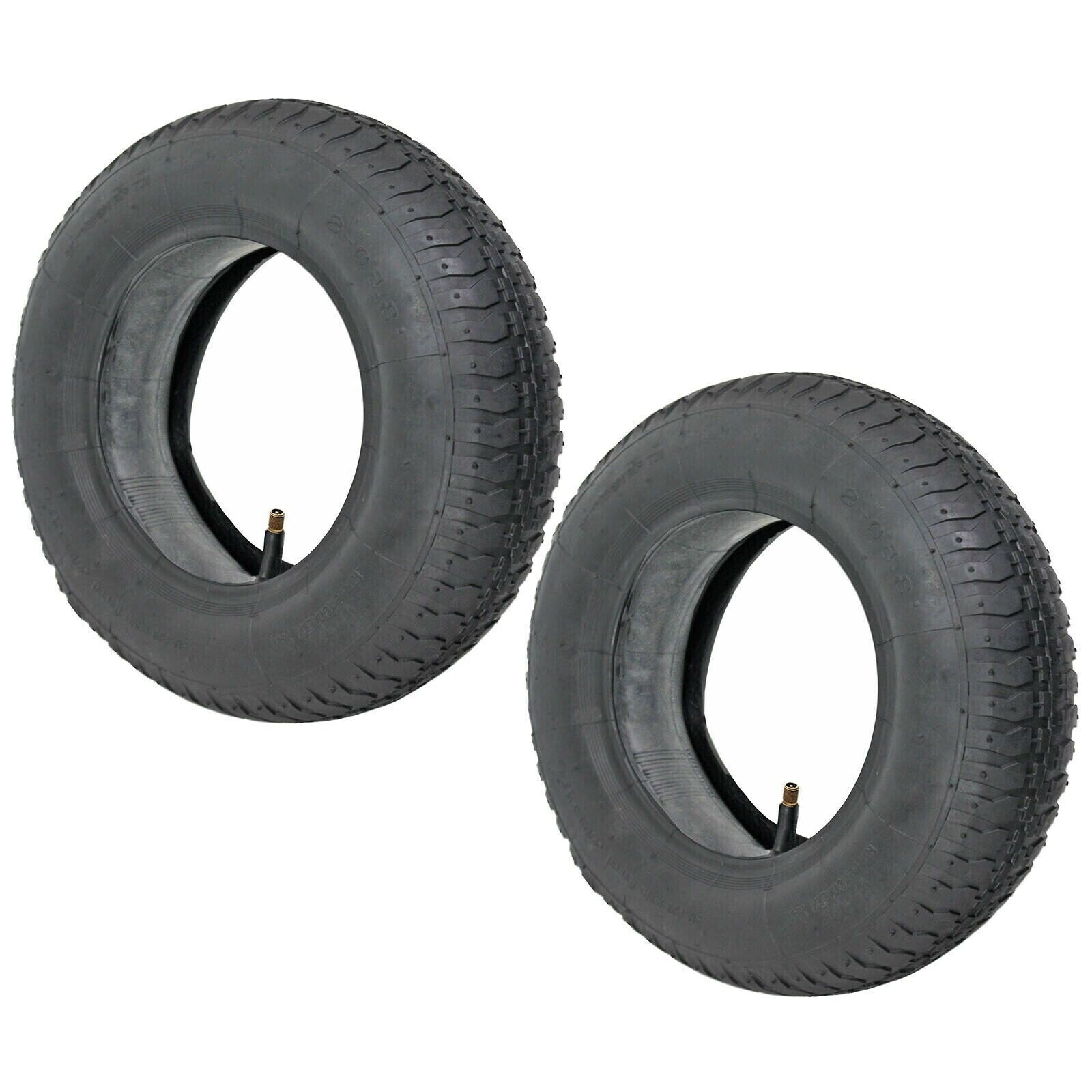 2 X WHEELBARROW WHEEL INNER TUBE AND BARROW TYRE 3.50 - 8 RUBBER ...