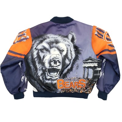 Vintage 90s Chalk Line Chicago Bears Jacket Satin Fanimation All Over ...