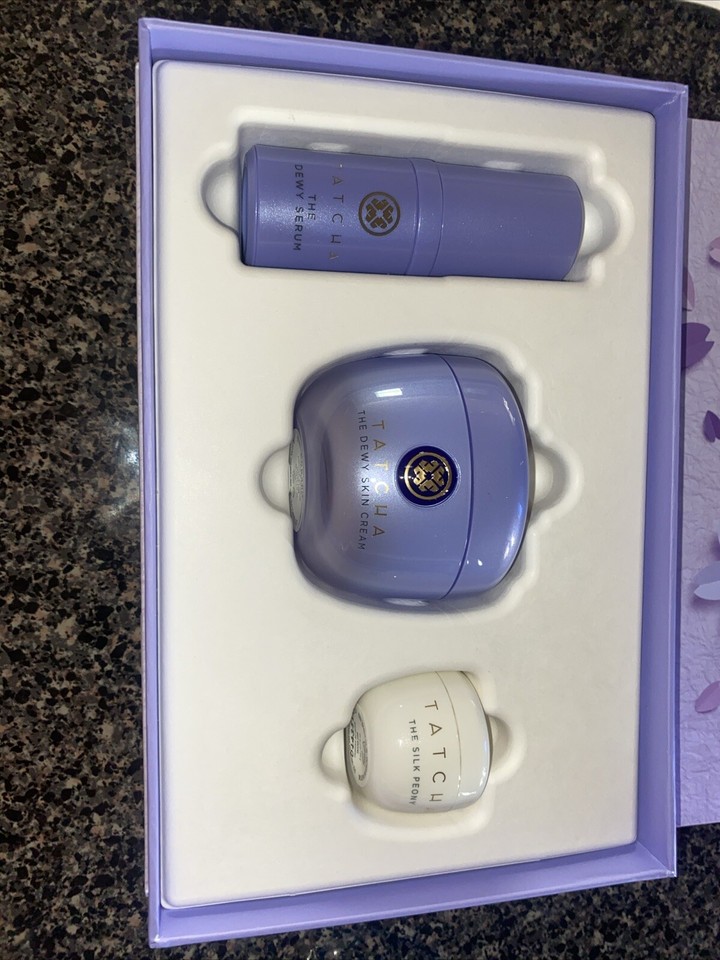 TATCHA 3 Pcs Gift Set Dewy Skin Cream50ml, Serum10g and The Silk ...