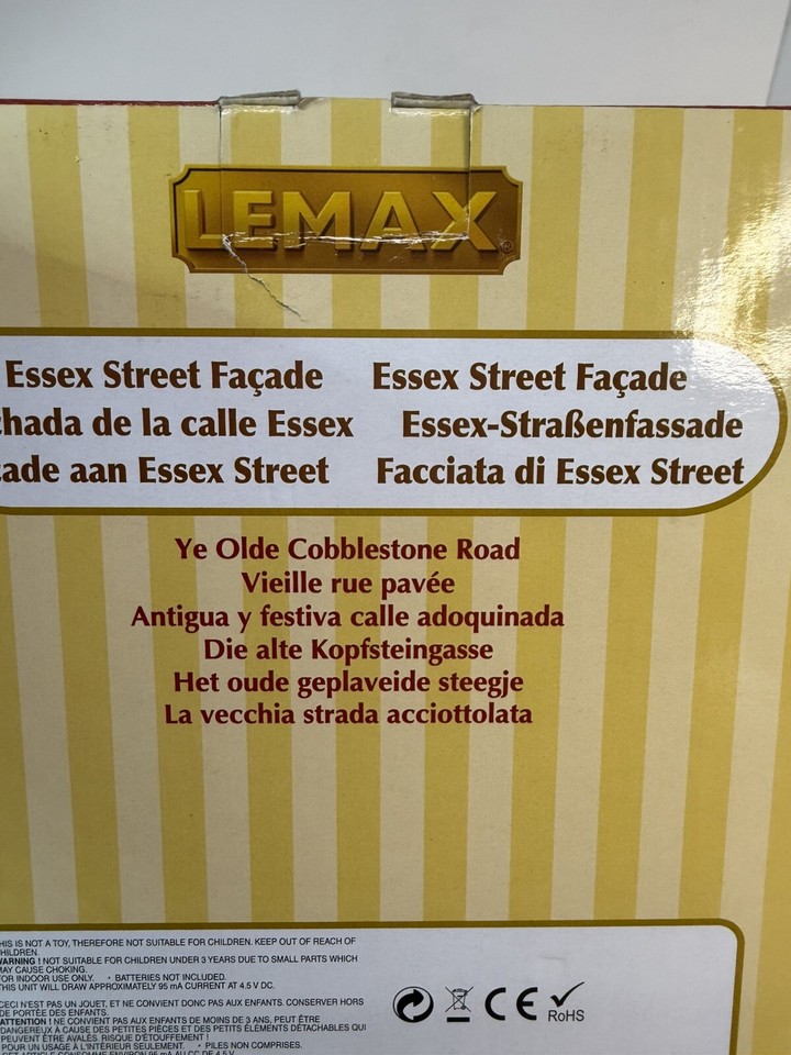 W/ BOX! LEMAX Ye Olde Cobblestone Road Essex Street Facade Hanging Wall ...