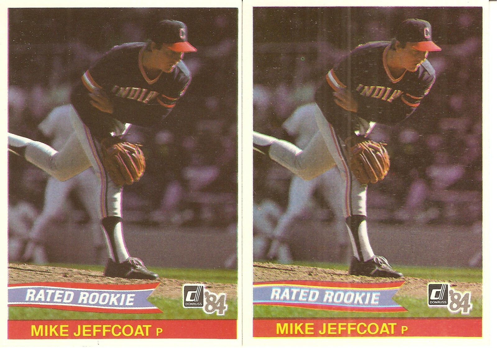 2 CARD 1984 DONRUSS MIKE JEFFCOAT BASEBALL CARD LOT #43 | eBay