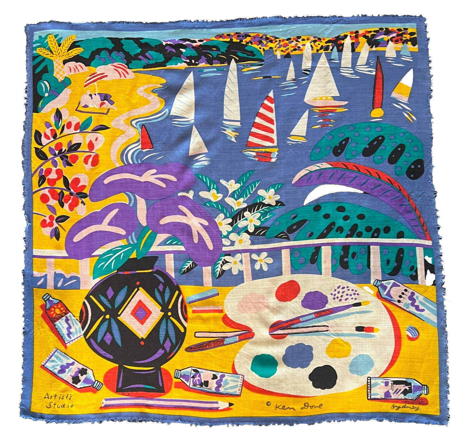 KEN DONE Vintage '80s Sydney Artist's Studio Wool Sca… - Gem