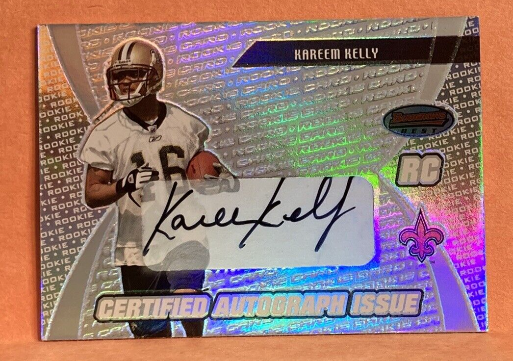 2003 Bowmans Best KAREEM KELLY Autograph Rookie Card #127 Saints | eBay