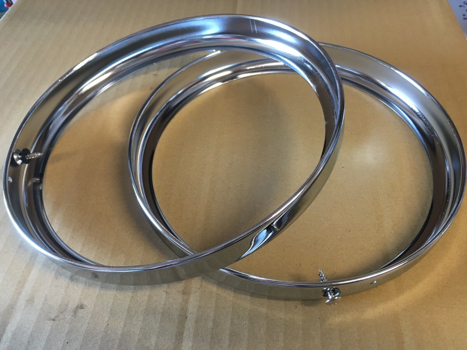 JAGUAR E TYPE NEW CHROME HEADLAMP RIMS PREMIUM PLATED X 2 | eBay UK