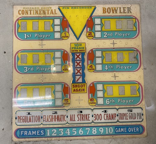 Original Vintage CHICAGO CONTINENTAL Bowling Arcade Marquee Sign 1970s ...