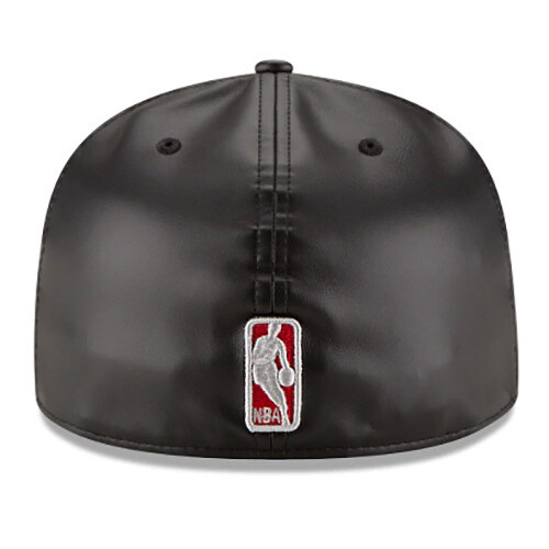 New Era Houston Rockets Fitted Hat Black Faux Leather NBA Official Game ...