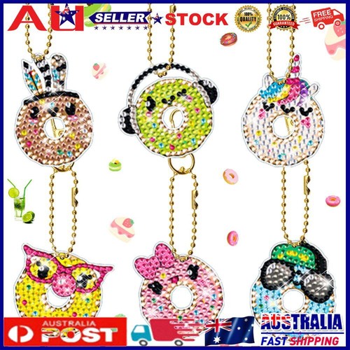 6pcs Diamond Art Key Rings Hanging Ornaments 5D Cartoon DIY Gifts ...