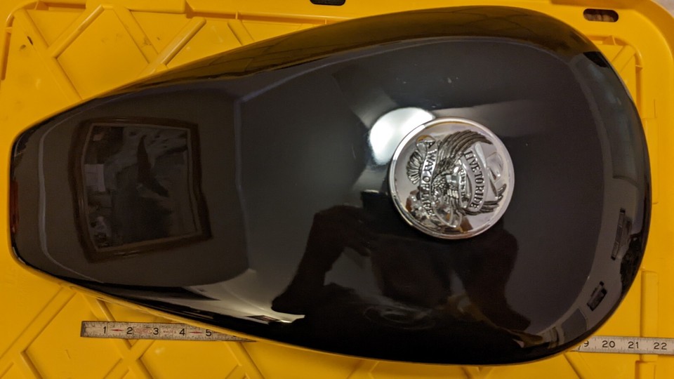 Amazing Custom Painted Chopper Tank OEM Sportster Peanut Custom Harley ...