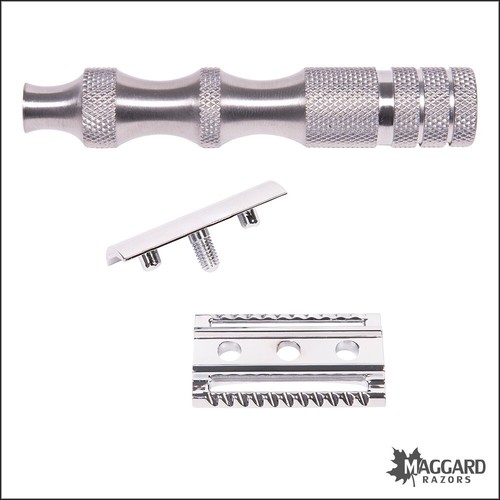 Maggard Razors MR5 Stainless Steel Handle Safety Razor with Chrome Head ...