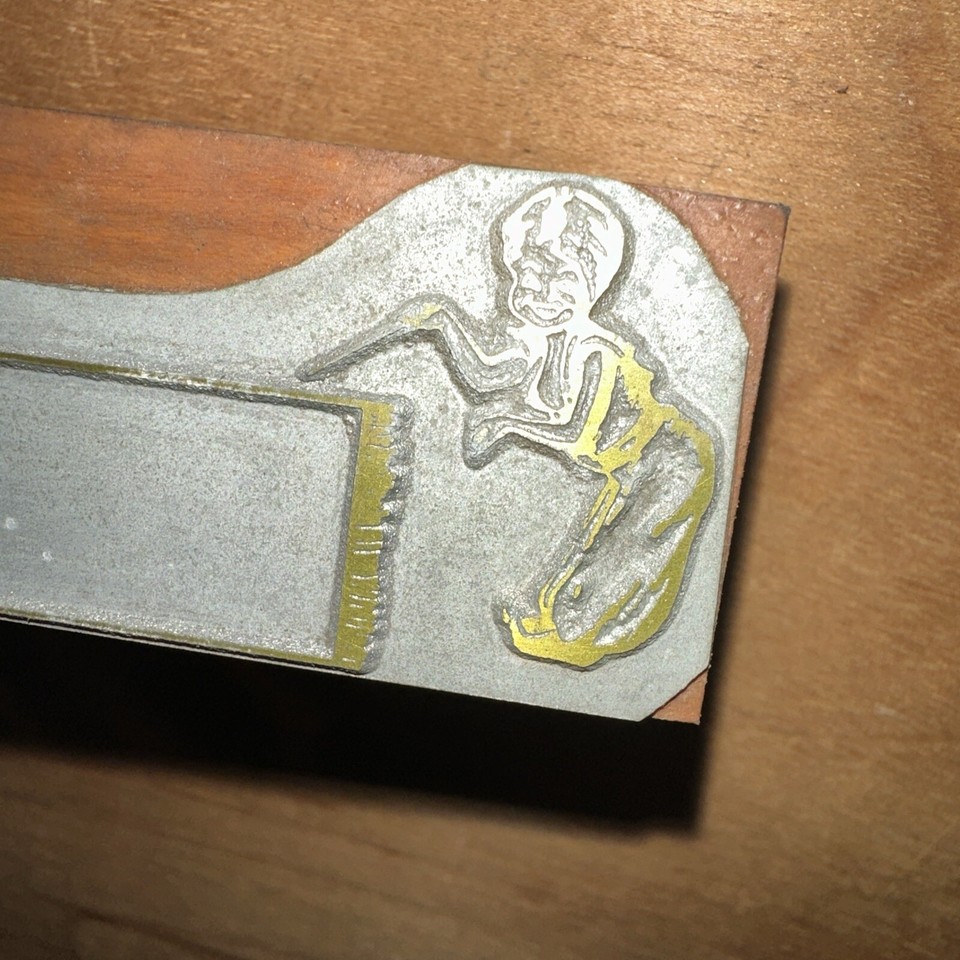 Printing Block “ Woman Pointing At A Sign “ Type Cut Block | eBay