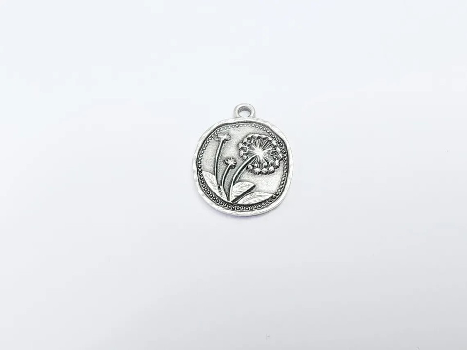Dandelion Charms, Silver Flower Charms, Boho Charms, Earring Charms ...