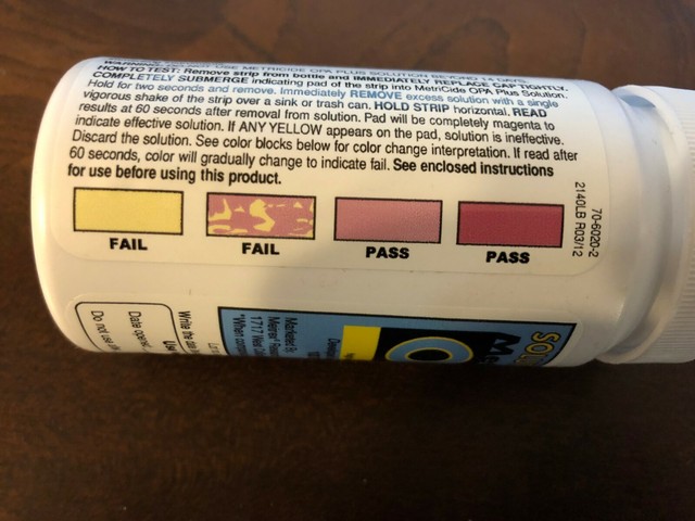 Metrex Metricide Opa Plus 100 Solution Test Strips Qty 2 Bottles 10-602 ...