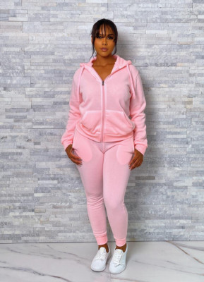 ACCESS LADIES 2PC ACTIVEWEAR/JOGGER ZIPDOWN FLEECE OUTFIT SET (LT.PINK ...