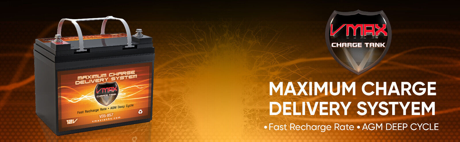 VMAX V35-857 Trolling Motor AGM Battery for Sevylor 12V Electric ...