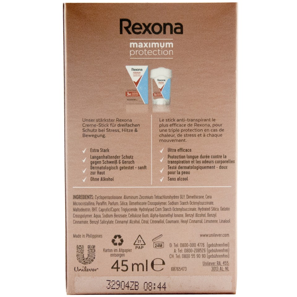 Rexona Deo Stick Clean Scent 6 X 45ml Maximum Protection Cream Stick | eBay