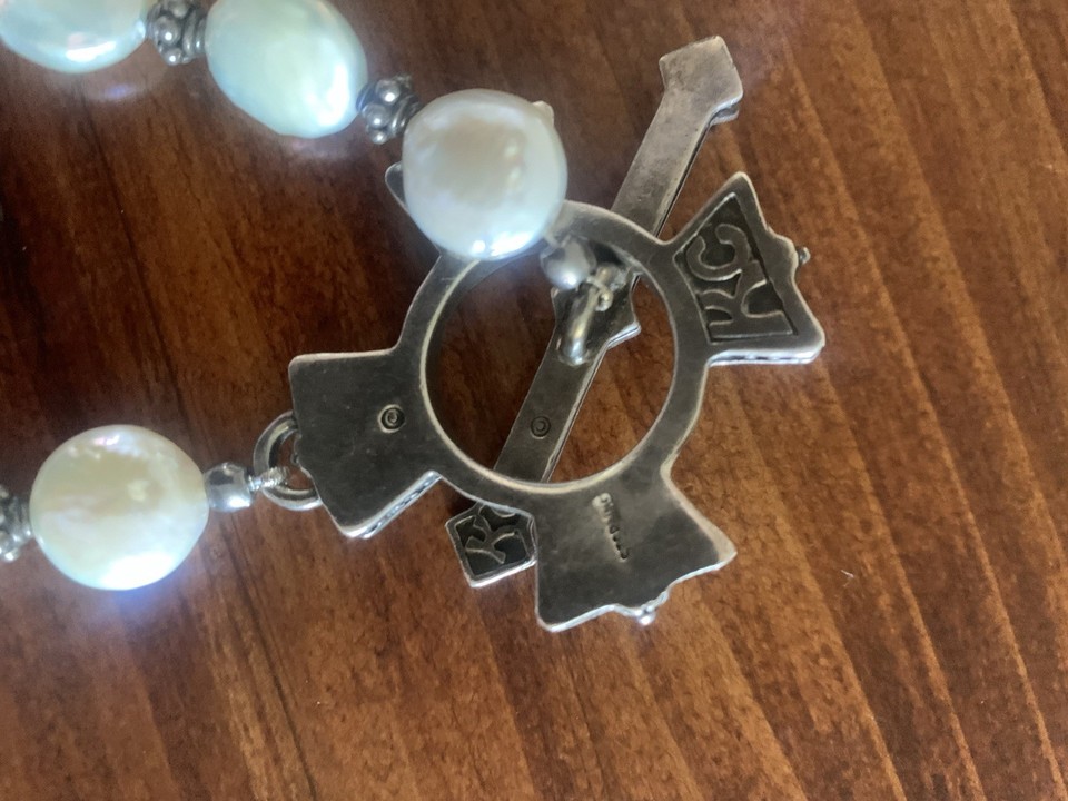 Signed KC Sterling Silver And Moby Pearl Necklace | eBay