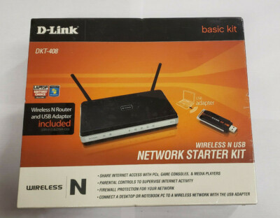 D-Link DKT-408 Wireless-N Router USB Network Starter Kit with USB ...