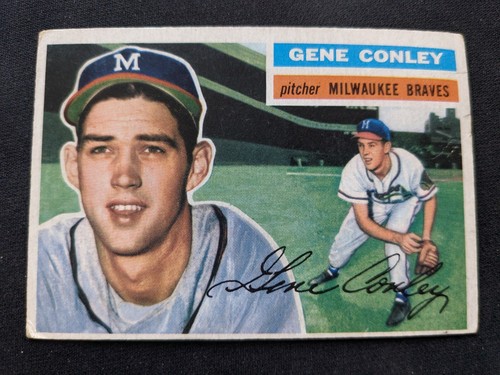 1956 Topps Baseball Card # 17 Gene Conley - Milwaukee Braves (VG/EX) | eBay
