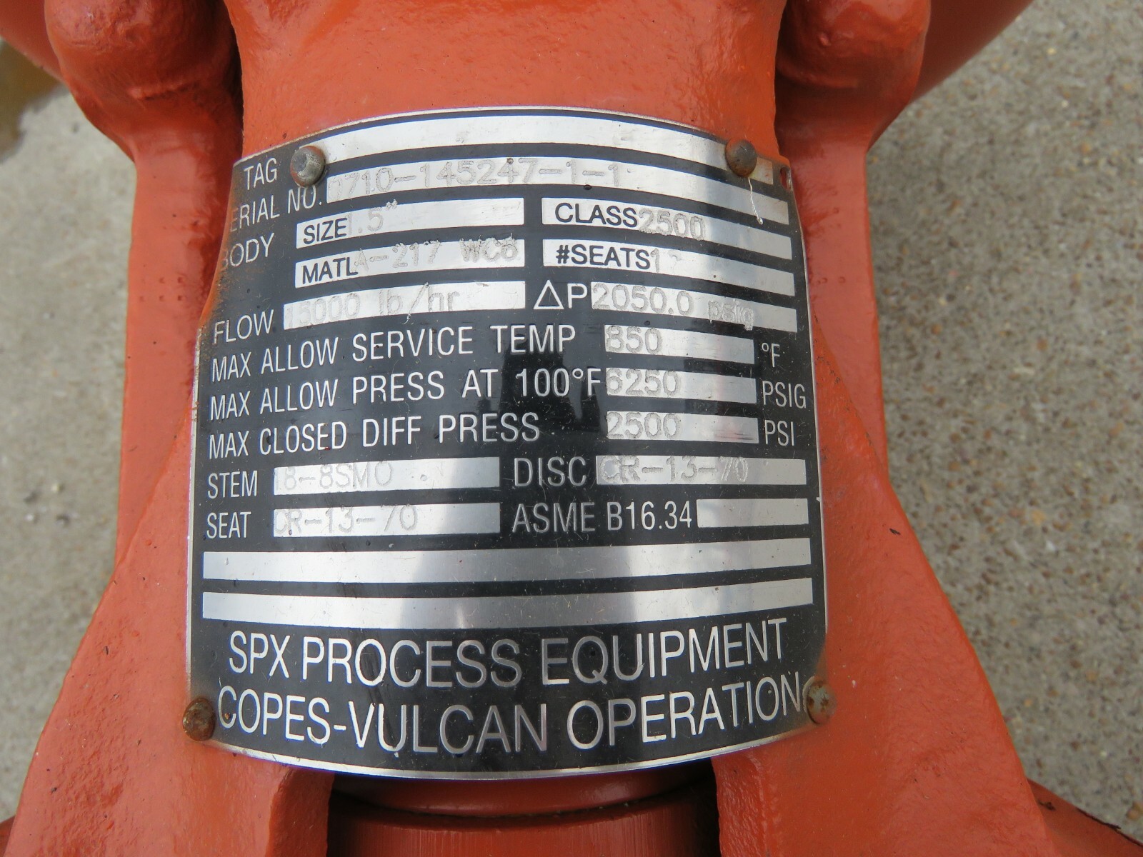 COPES VULCAN 1.5'' VALVE CLASS 2500 D100 NEW | eBay