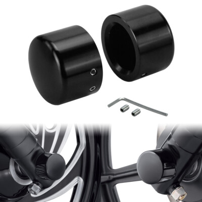 Black Front Axle Cap Nut Covers Fits For Harley Softail Dyna Street ...