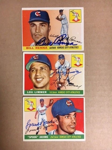 Bill Renna KC A's Signed 1955 Topps Baseball Card with COA | eBay