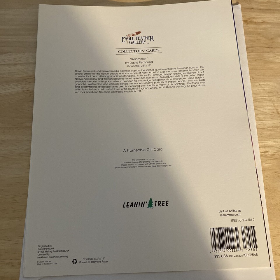 4 HUGE LEANIN TREE FRAMEABLE NATIVE AMERICAN DESIGN CARDS WITH ...