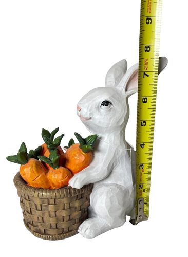 RAZ Imports The Carrot Patch Easter White Bunny With Carrots Shelf ...