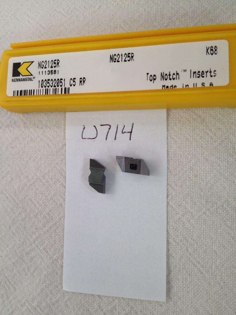 6 NEW KENNAMETAL NG 2125R TOP NOTCH GROOVING CARBIDE INSERTS GR: K68 ...