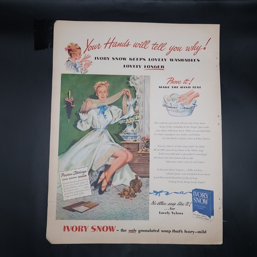 Ivory Snow Soap Magazine Advertisement 1940s Vintage Original Color ...